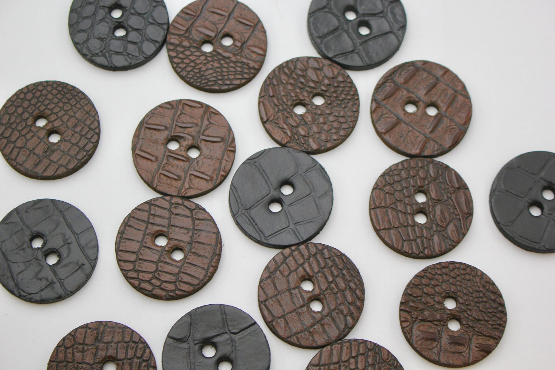 Leather Statement Buttons - 100% Genuine Leather Embossed - 43mm - Dot ...