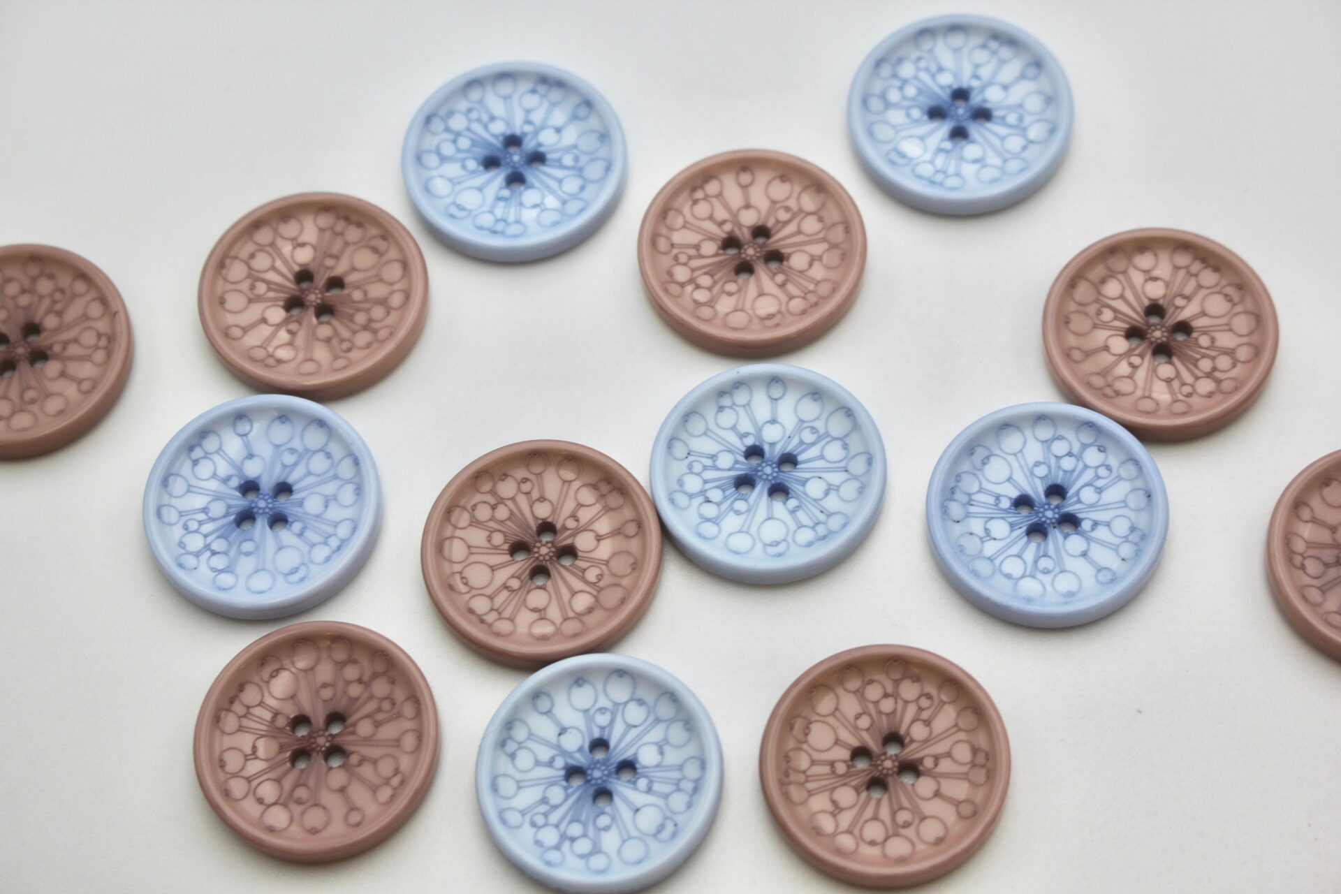 Dusky Pink or Powder Blue Etched Seed Head Buttons - 27mm - Dot To Dot ...