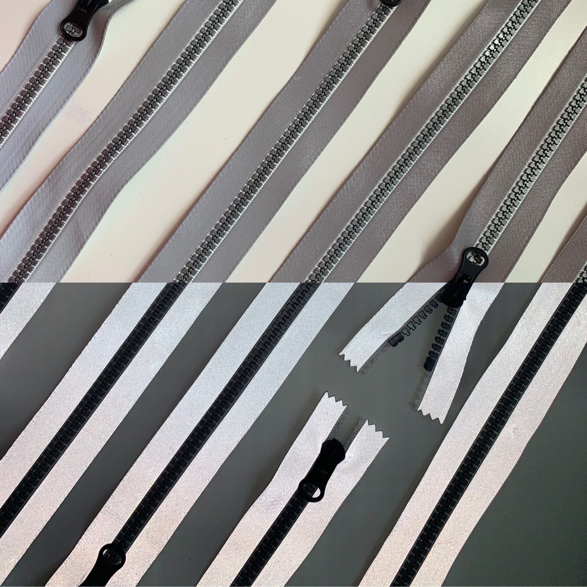 Reflective Zips - Closed End - 15cm, 18cm, 20cm - Dot To Dot Studio