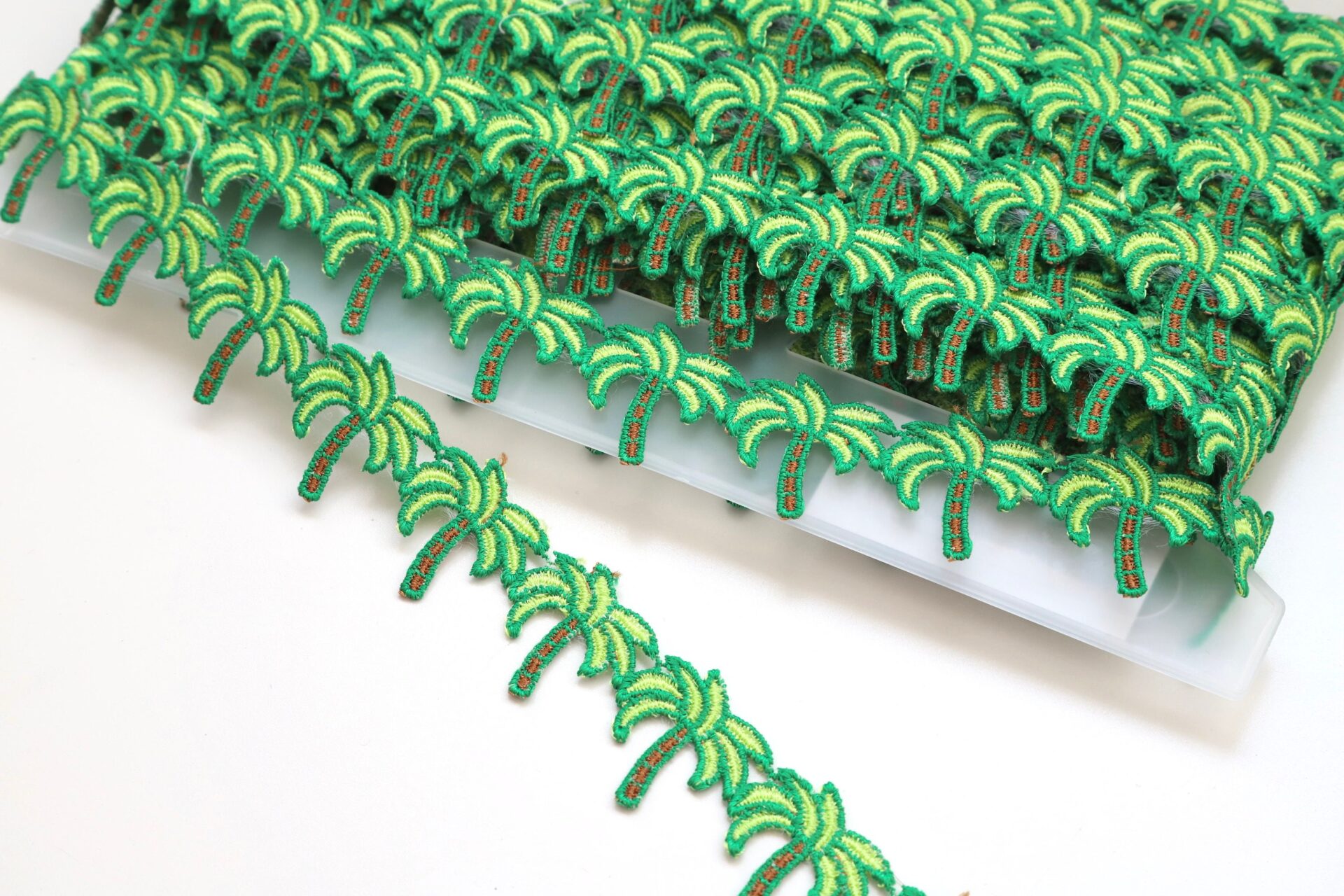 Palm Tree Embroidered Trim - 30mm Wide - Dot To Dot Studio