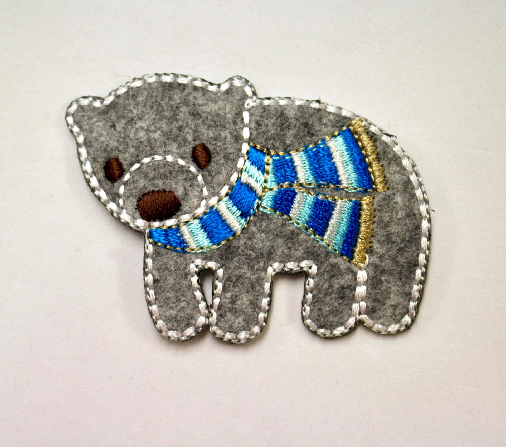 Bear with Scarf Patches | Dot To Dot Studio