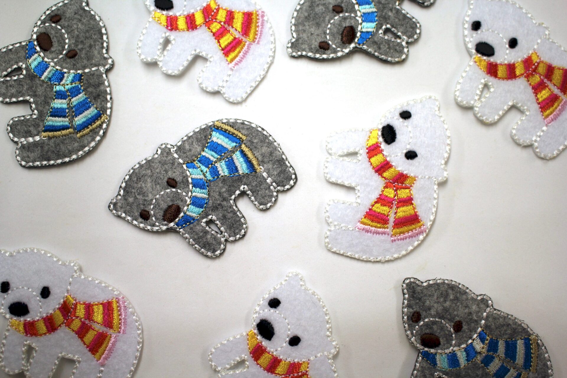 Bear with Scarf Patches | Dot To Dot Studio