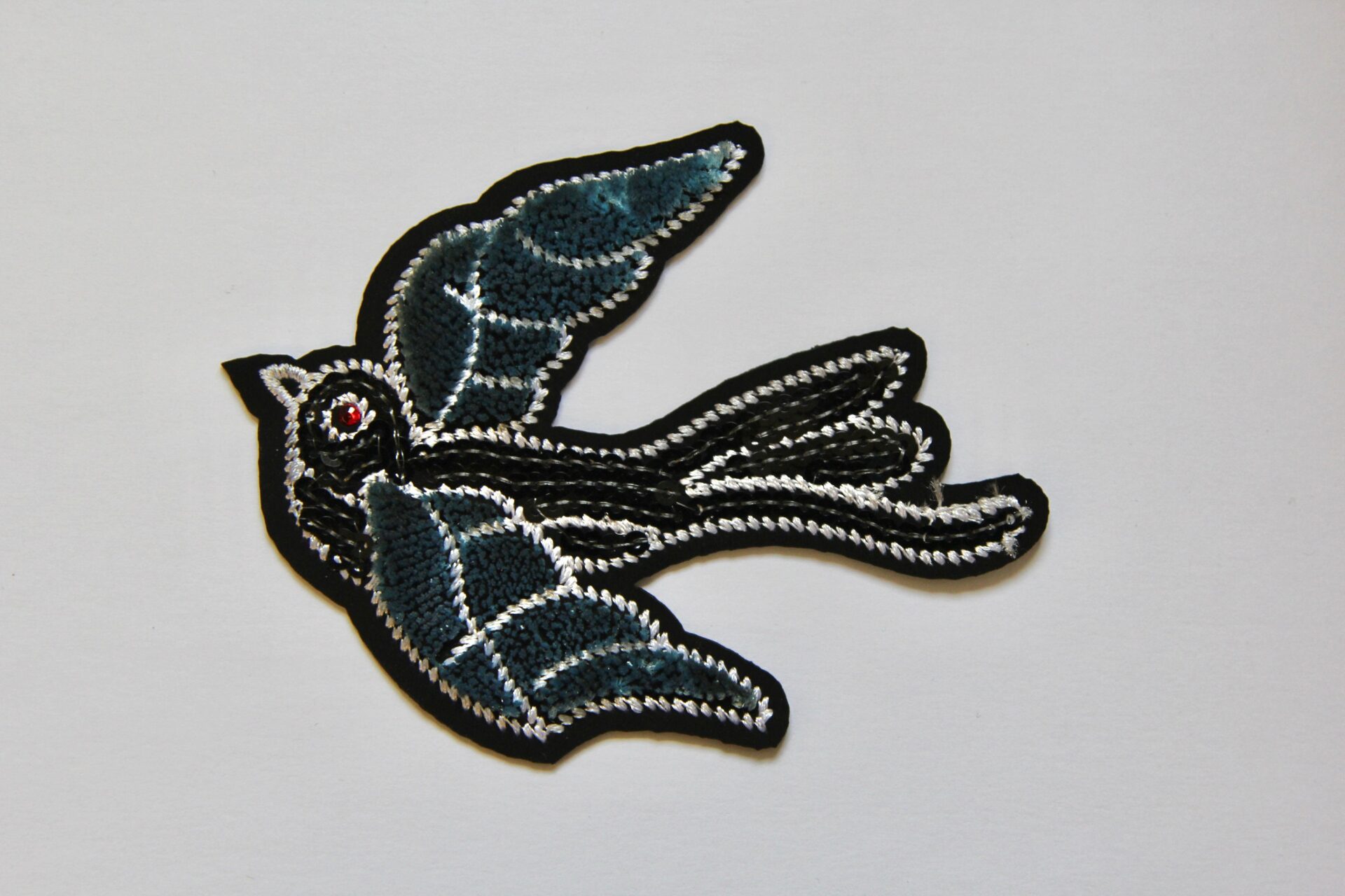 Beaded Velvet Swallow Patch - Dot To Dot Studio