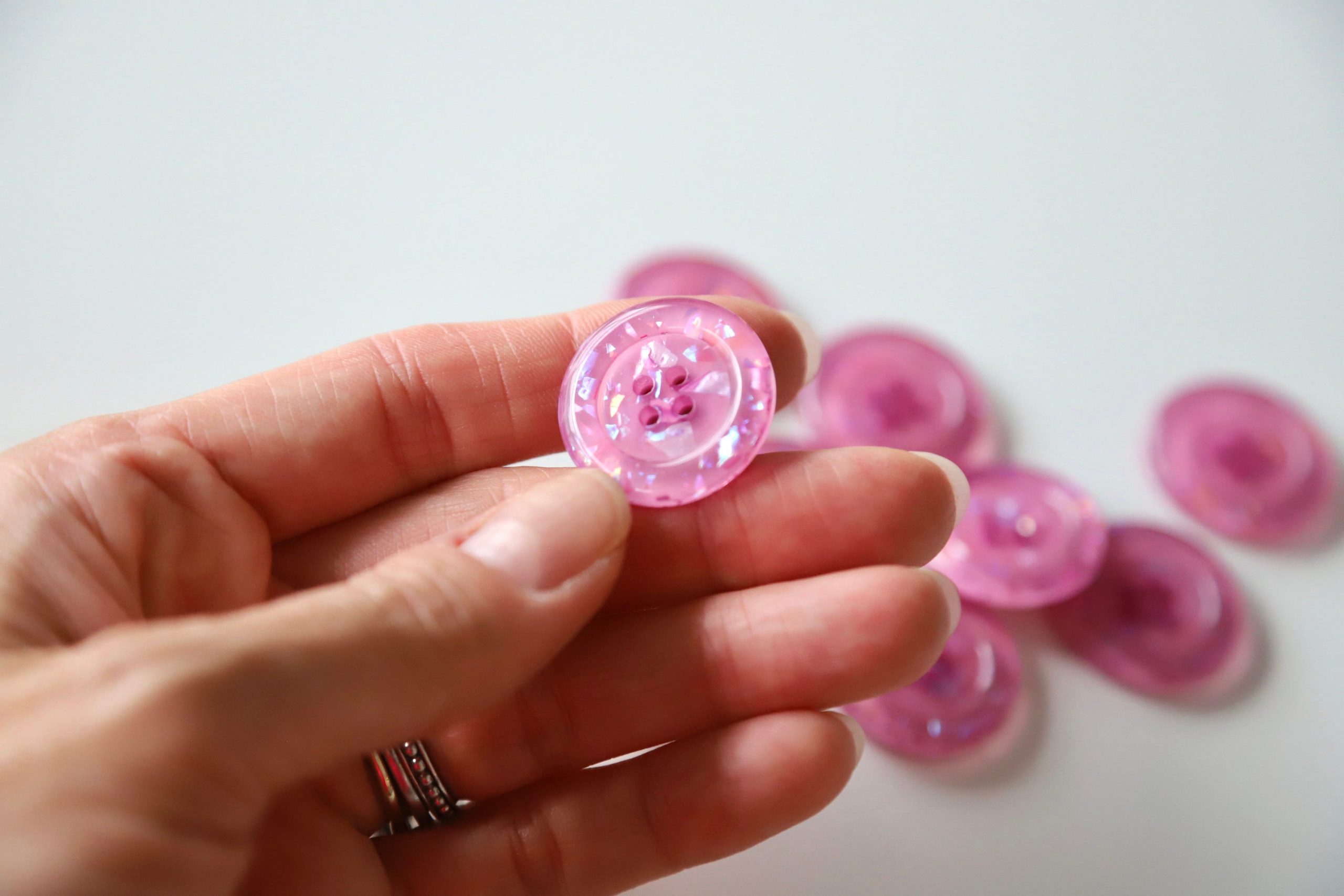 Chunky Plastic Iridescent Sparkle Buttons - 20mm & 26mm - Dot To Dot Studio