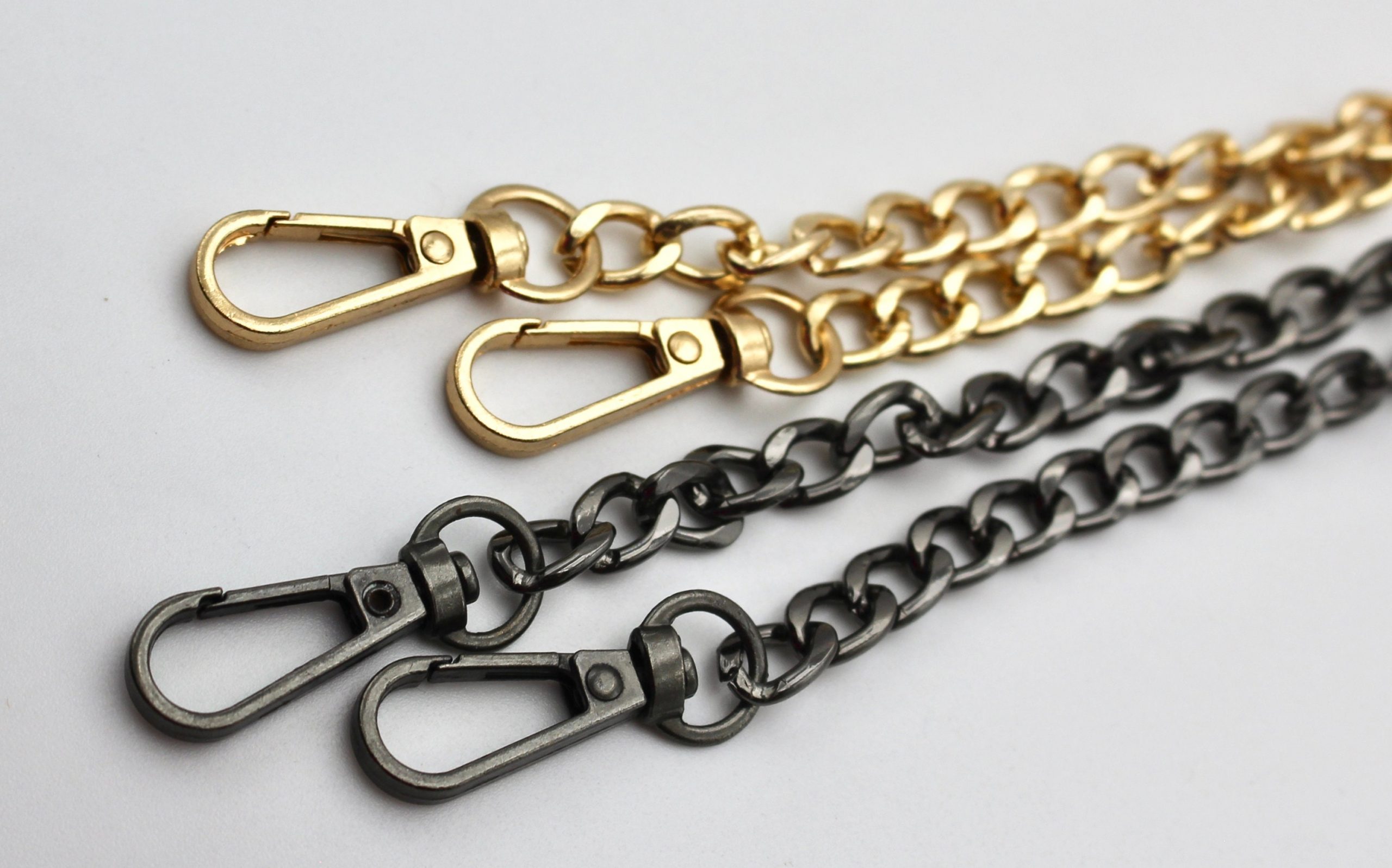 Anthracite Bag Chains - 120cm Chain Handle/Strap with Swivel Clip Ends ...