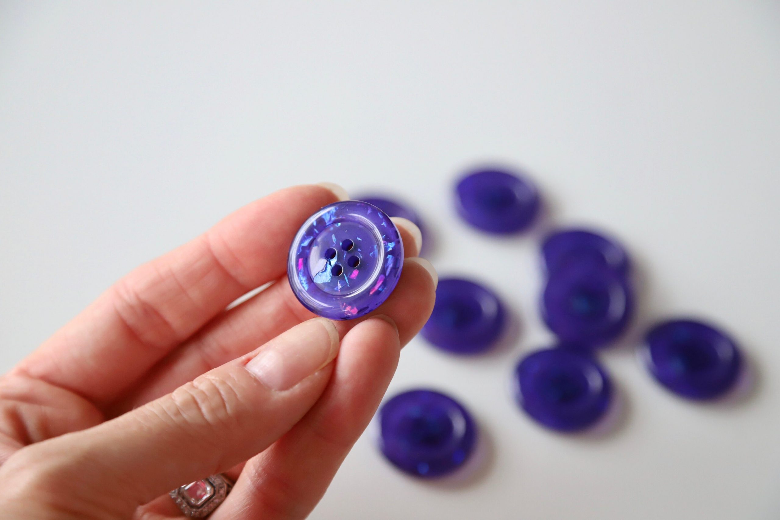 Chunky Plastic Iridescent Sparkle Buttons - 20mm & 26mm - Dot To Dot Studio