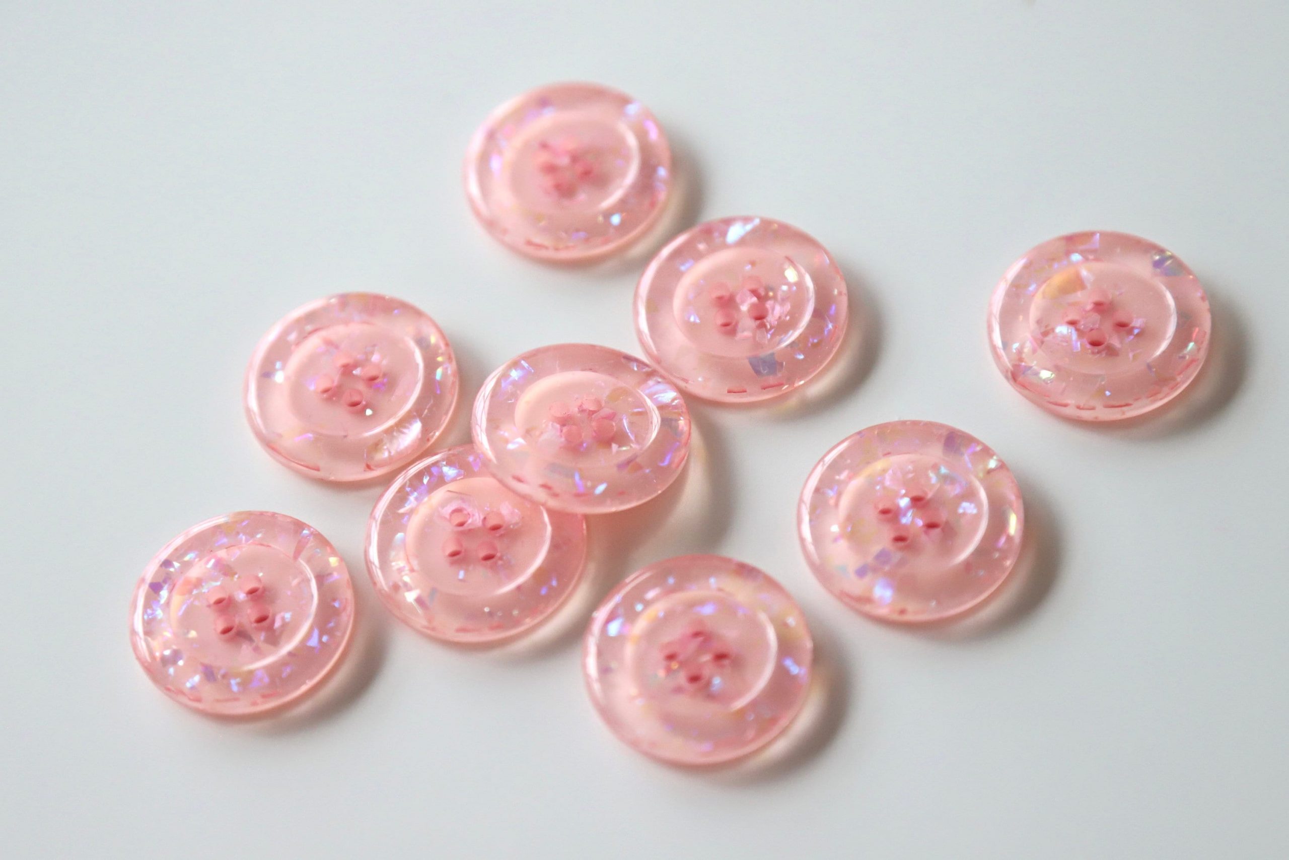 Chunky Plastic Iridescent Sparkle Buttons - 20mm & 26mm - Dot To Dot Studio