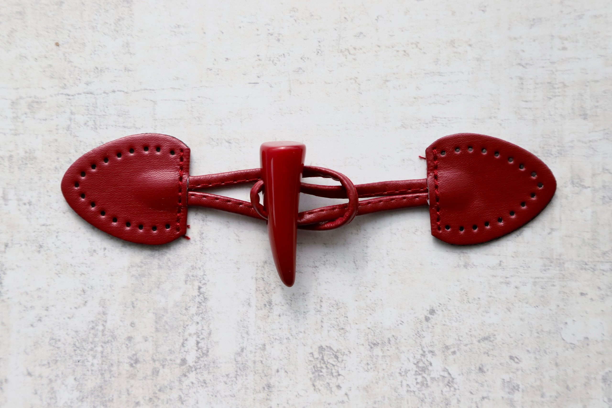 Vegan 'Leather' Duffle Coat Toggles - 50mm - Burgundy | Dot To Dot Studio