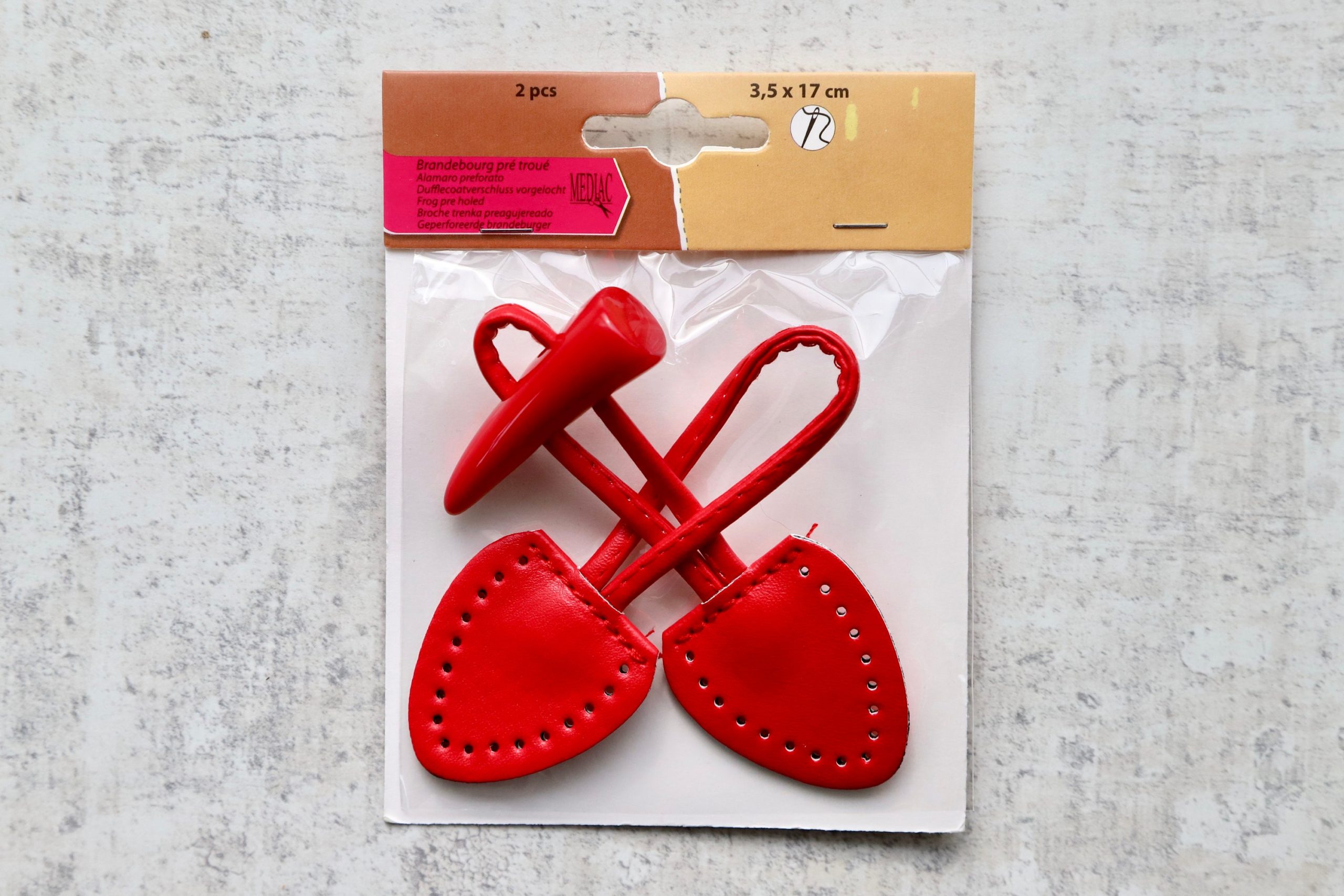 Vegan 'Leather' Duffle Coat Toggles - 50mm - Bright Red | Dot To Dot Studio