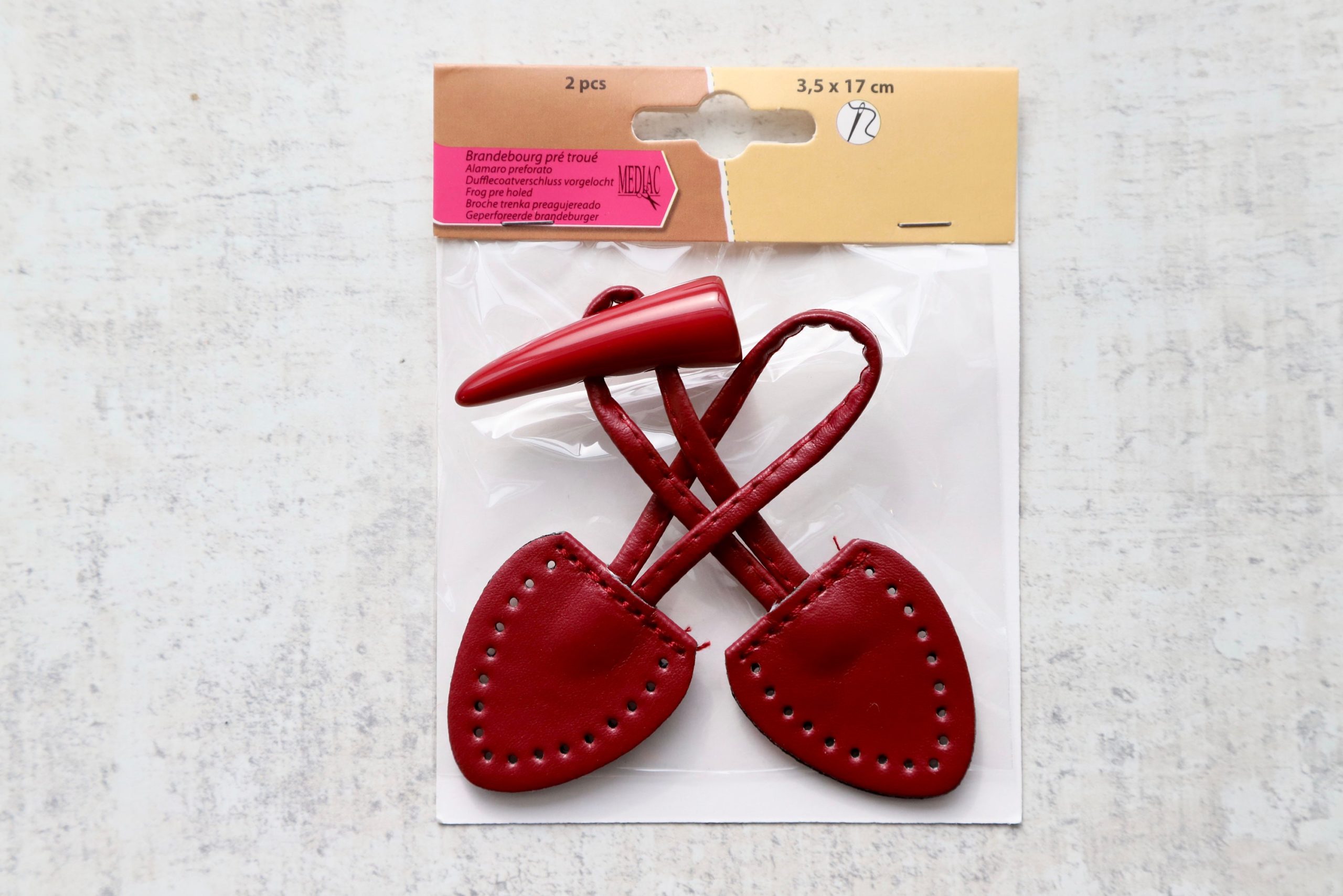 Vegan 'Leather' Duffle Coat Toggles - 50mm - Burgundy - Dot To Dot Studio