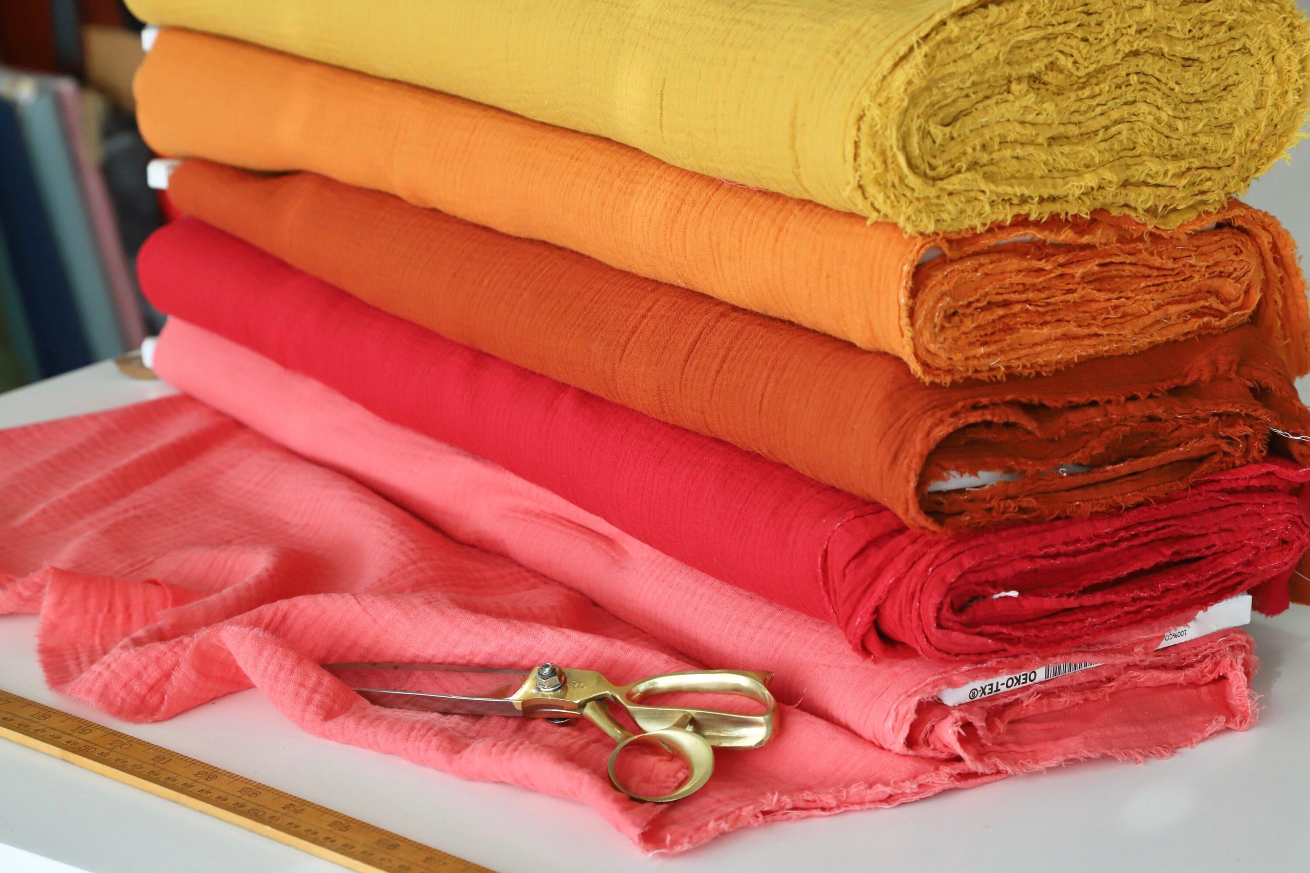 Cotton Double Gauze Fabric - RUST | Dot To Dot Studio