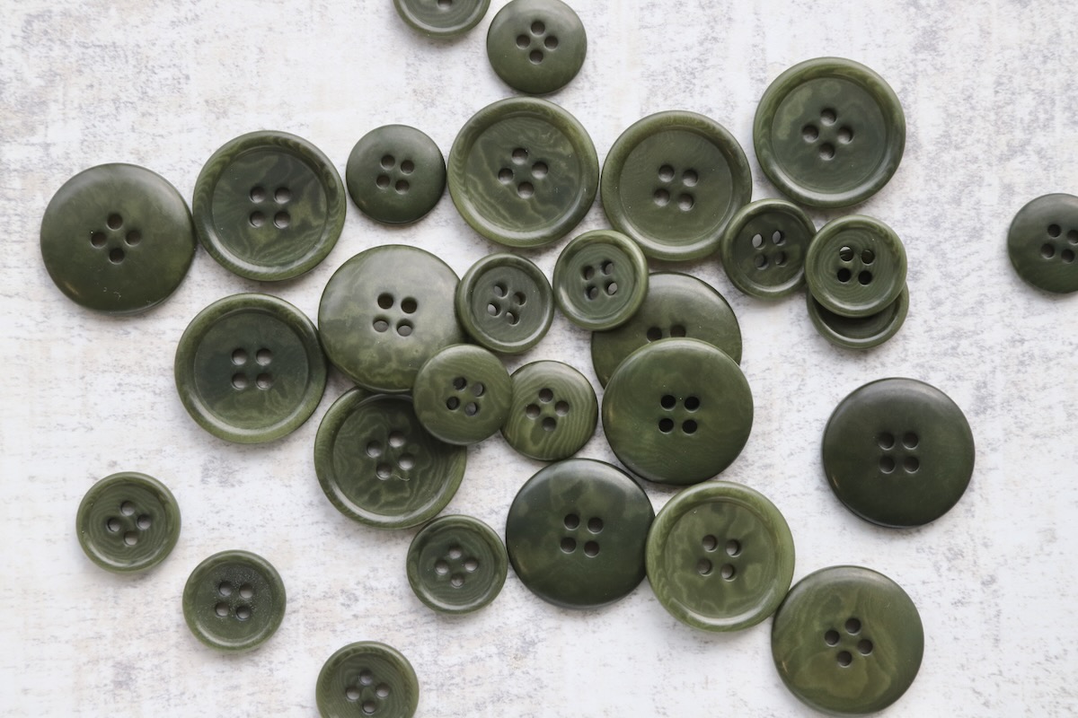 Olive Green Corozo Jacket Buttons - Dot To Dot Studio