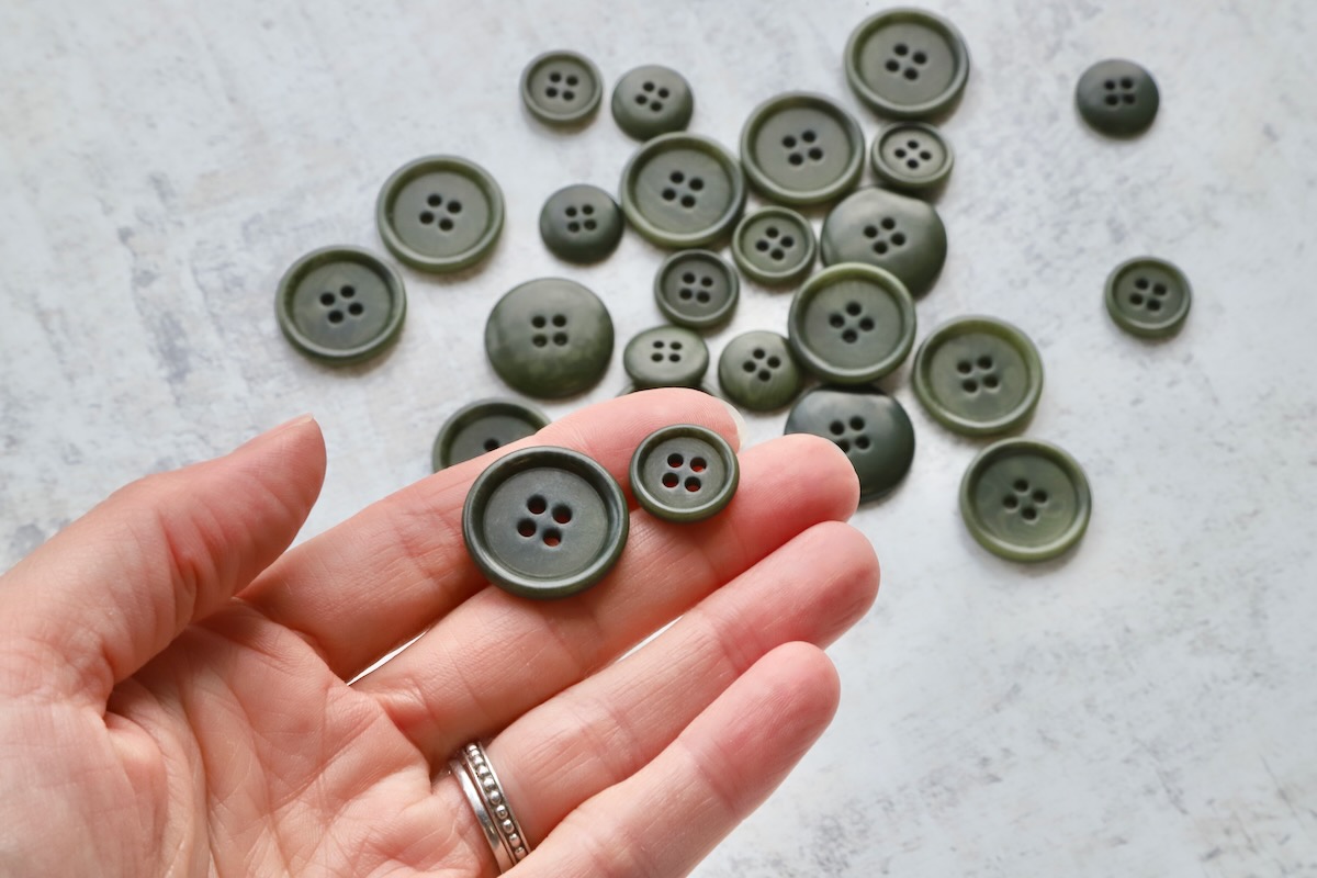 Olive Green Corozo Jacket Buttons - Dot To Dot Studio