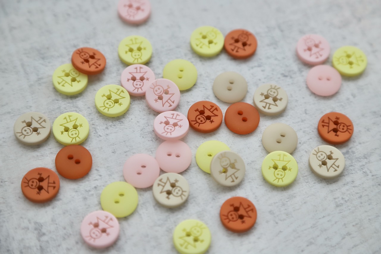 Stick Figure Girls - Set of Six Buttons - Dot To Dot Studio