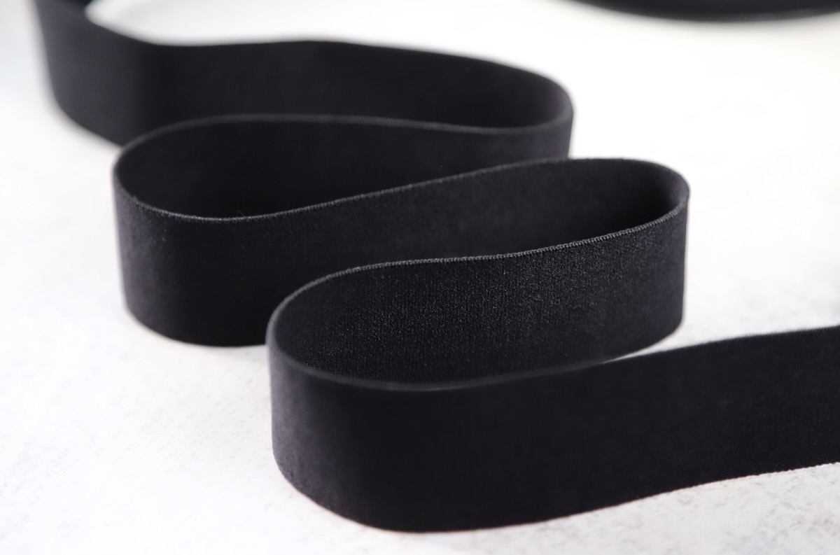 Black Plush Elastic - 15mm, 20mm, 25mm, 32mm | Dot To Dot Studio
