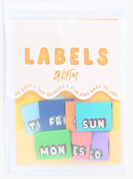 Kylie And The Machine Garment Labels - "Mon 2 Sun" - Pack of 7 Woven ...