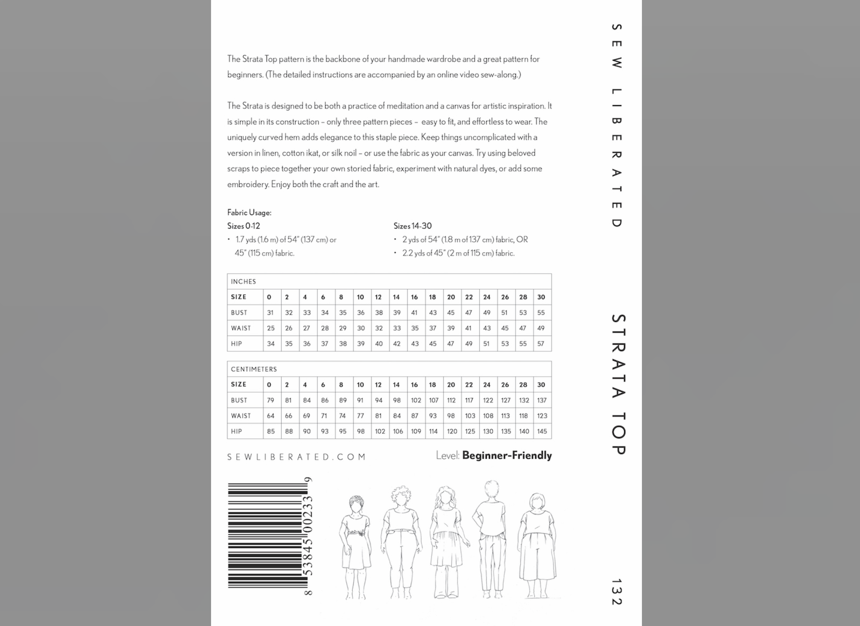 Sew Liberated - Strata Top - Paper Pattern - Dot To Dot Studio