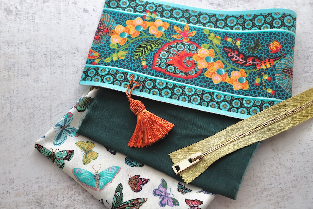 Velvet Zippy Bag Kit 6 - Butterfly Garden - Dot To Dot Studio