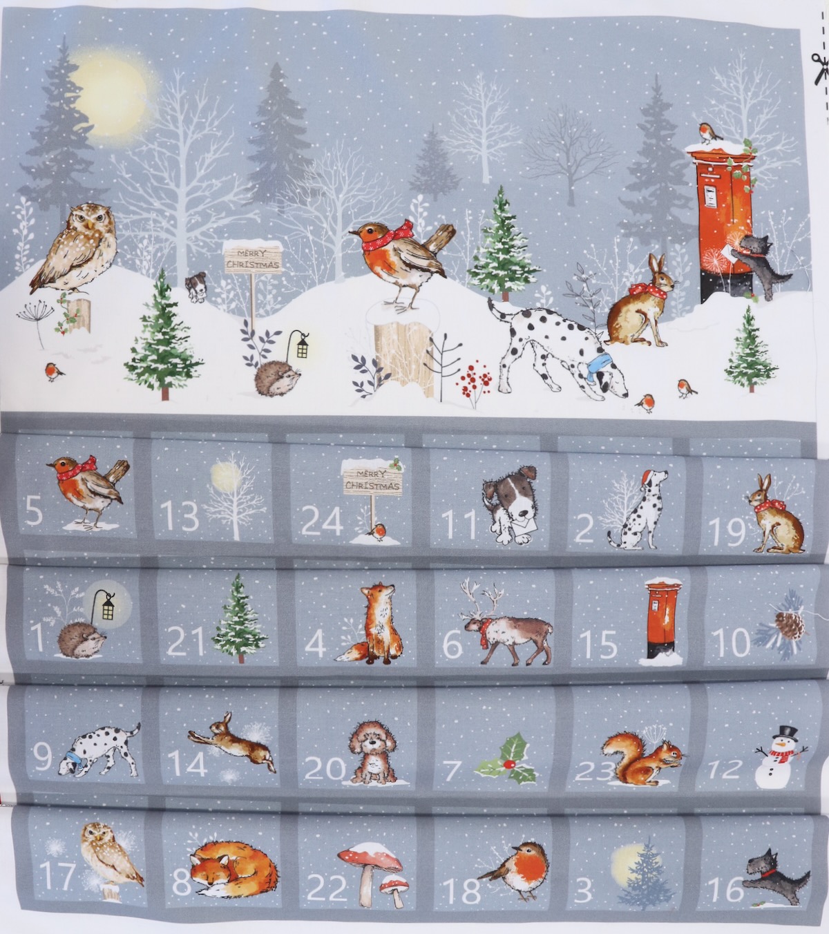 Winter Moon Advent Calendar Panel - Dot To Dot Studio
