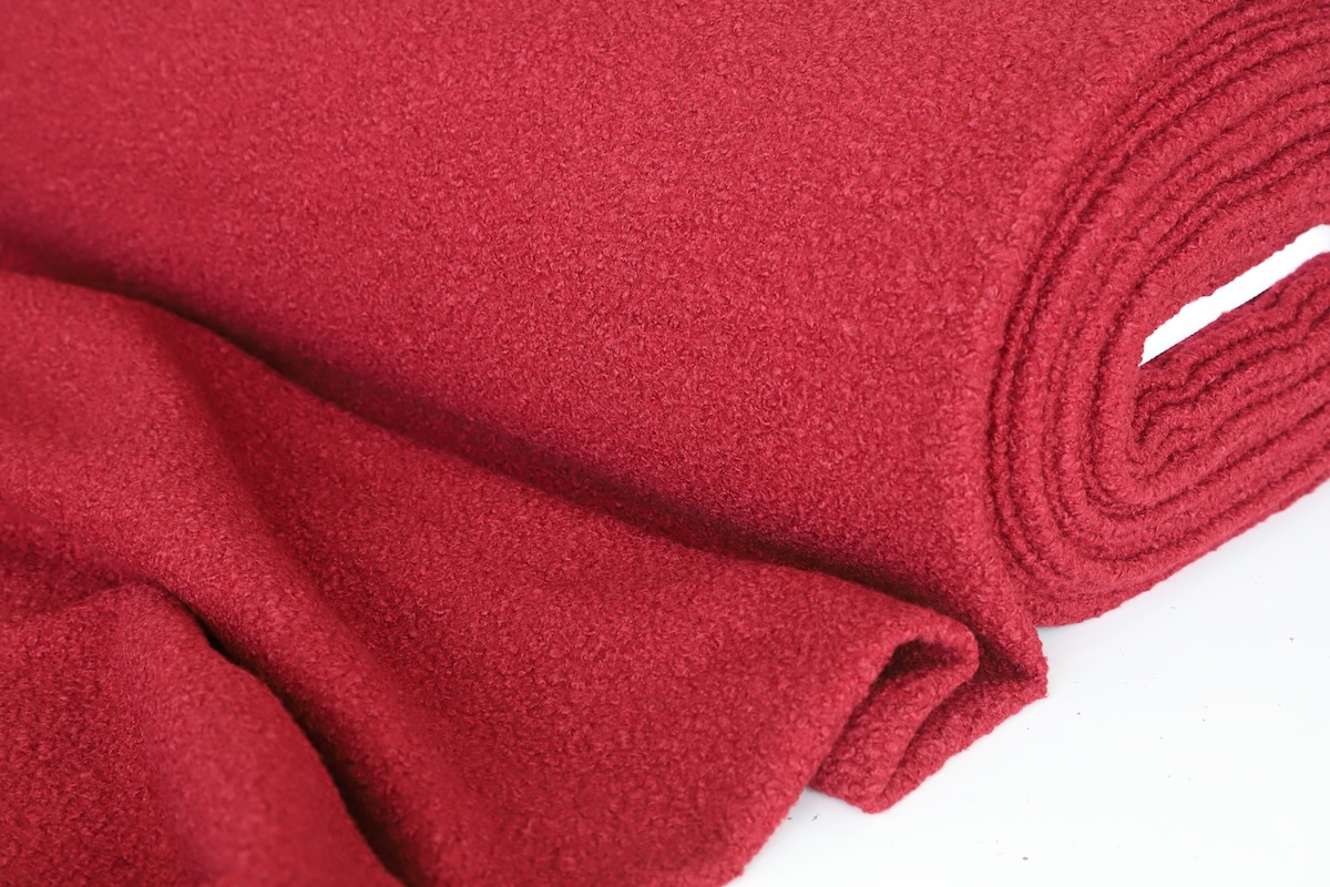 Super Soft Stretch Bouclé - Deep Red | Dot To Dot Studio