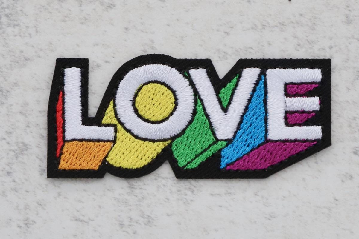 Embroidered Rainbow 'LOVE' Motif - Iron on patch | Dot To Dot Studio