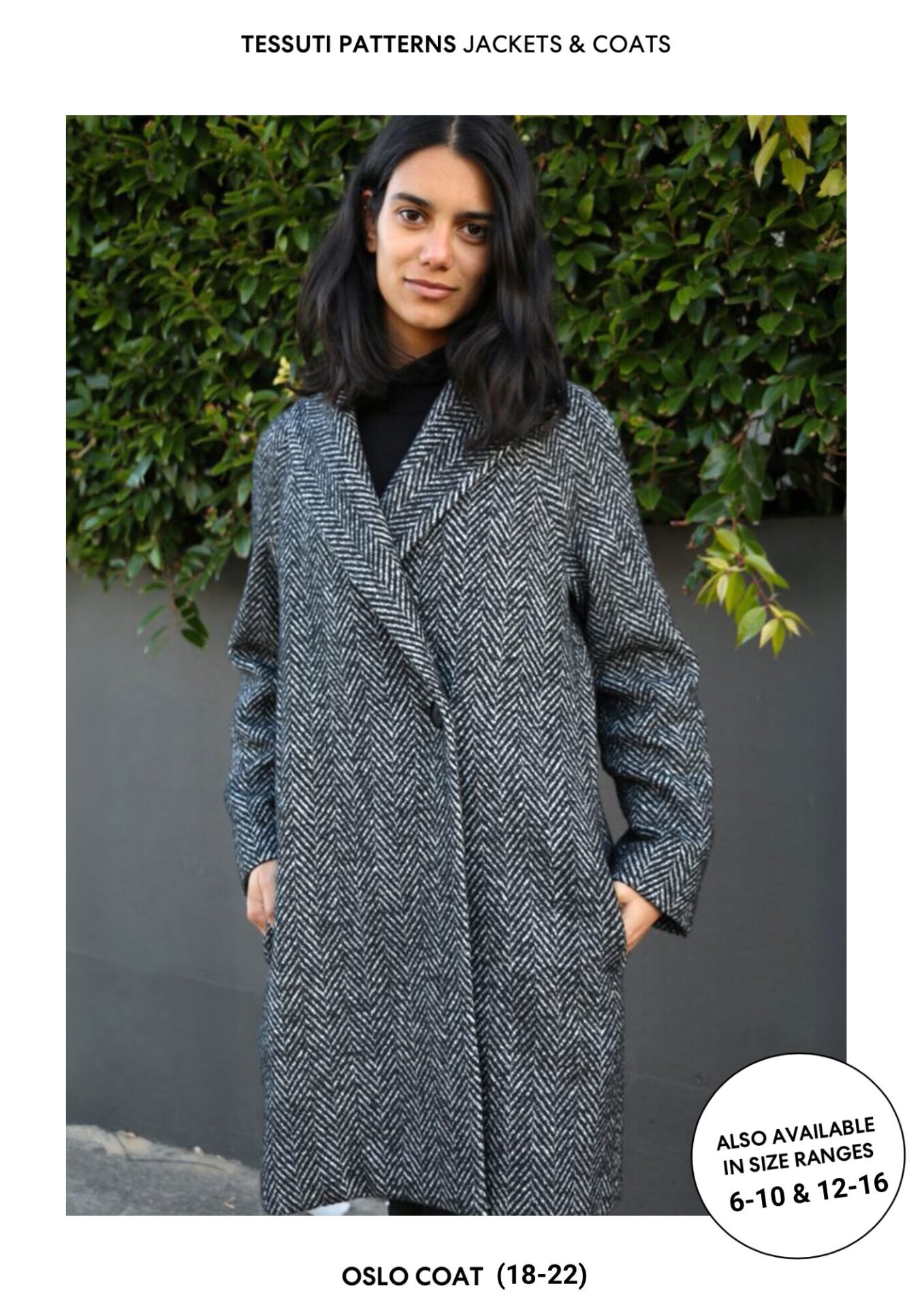 Oslo Coat - Tessuti Fabrics - Sizes 18-22 (AUS) - Paper Pattern | Dot ...