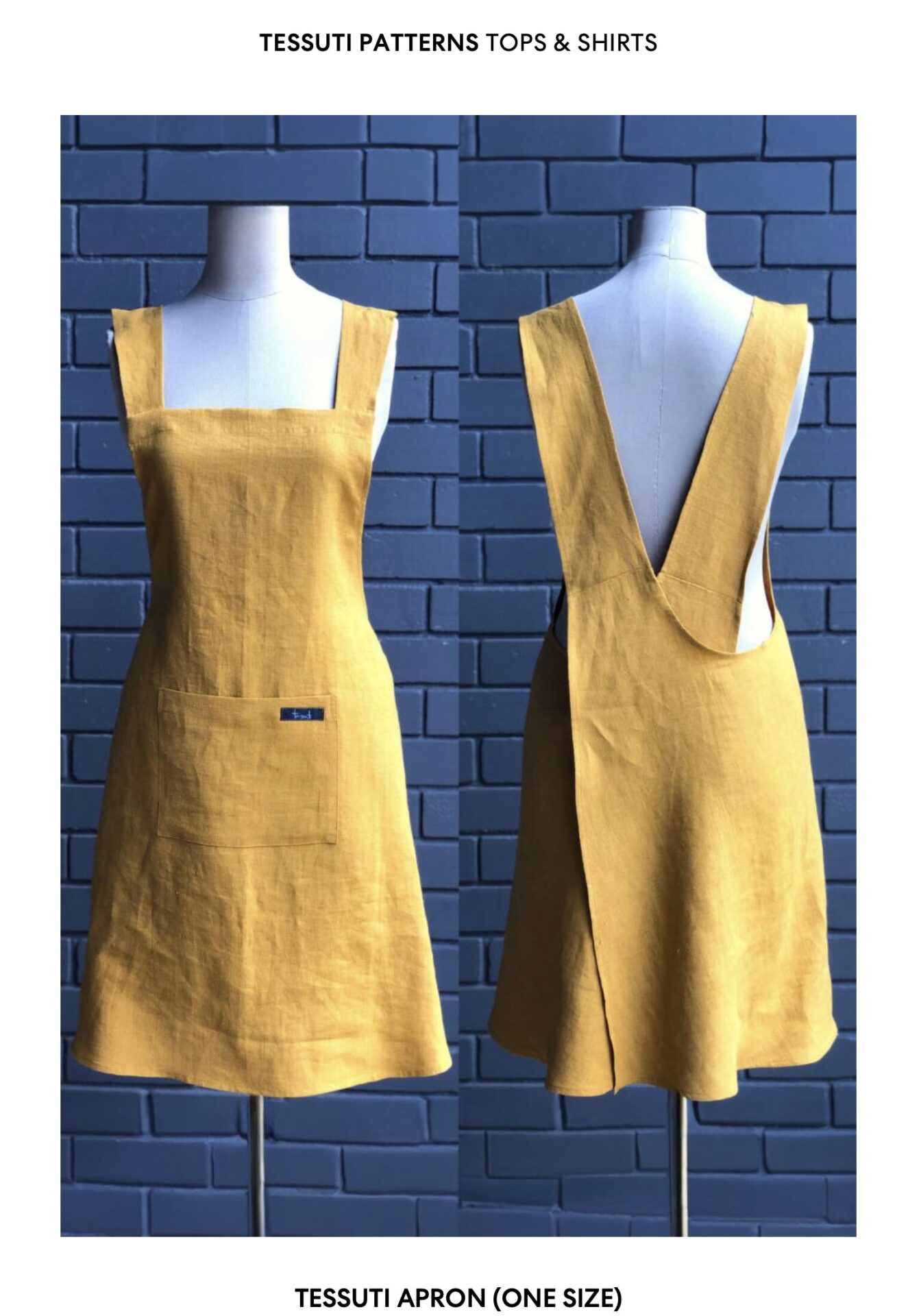 Tessuti Apron - Tessuti Fabrics - One Size - Paper Pattern - Dot To Dot ...