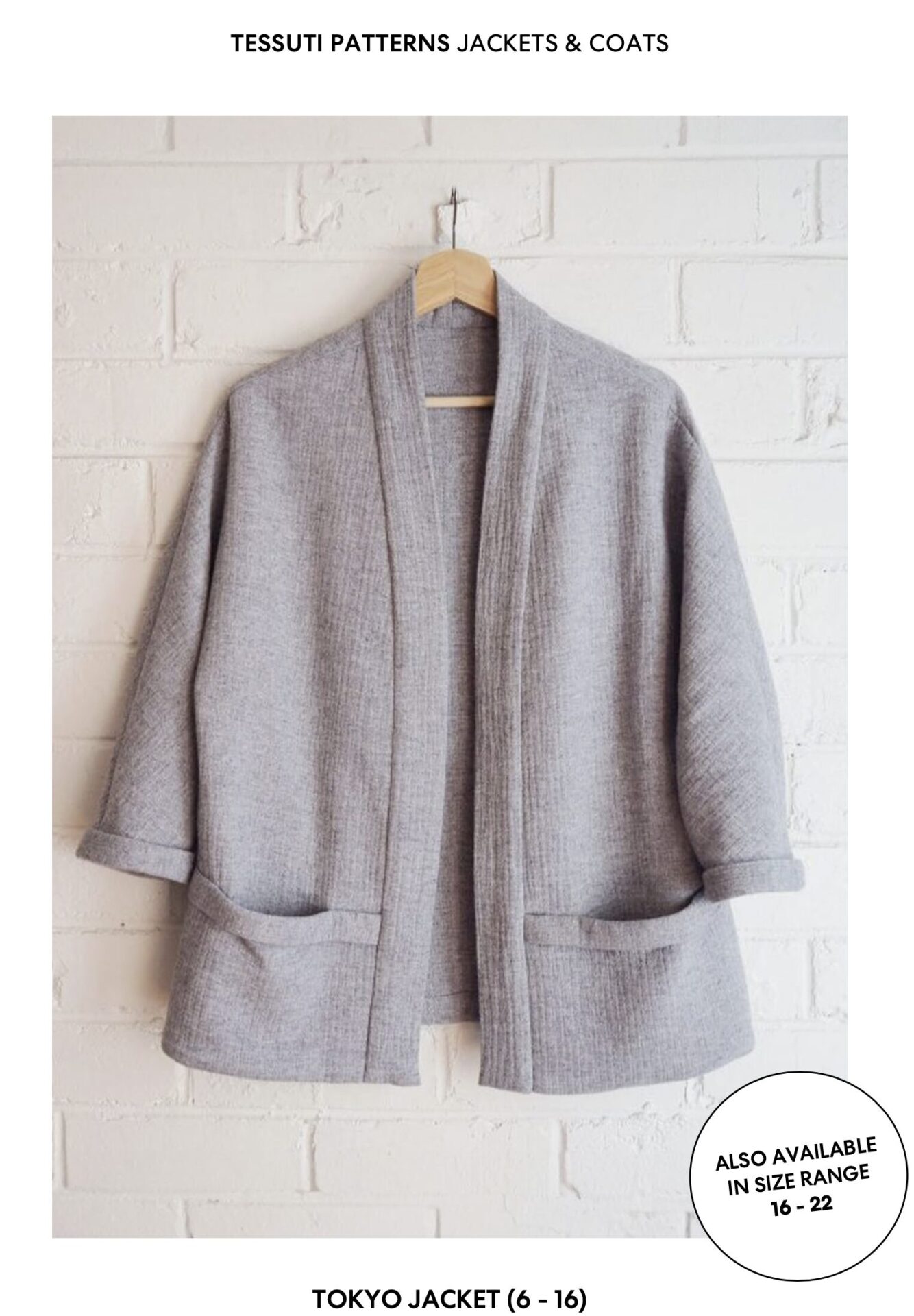 Tokyo Jacket - Tessuti Fabrics - Sizes 6-16 (AUS) - Paper Pattern | Dot ...
