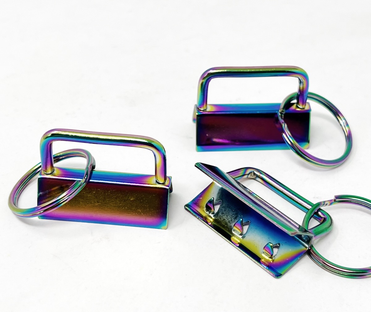 Rainbow Metal Key Fobs - 25mm, 32mm - Dot To Dot Studio